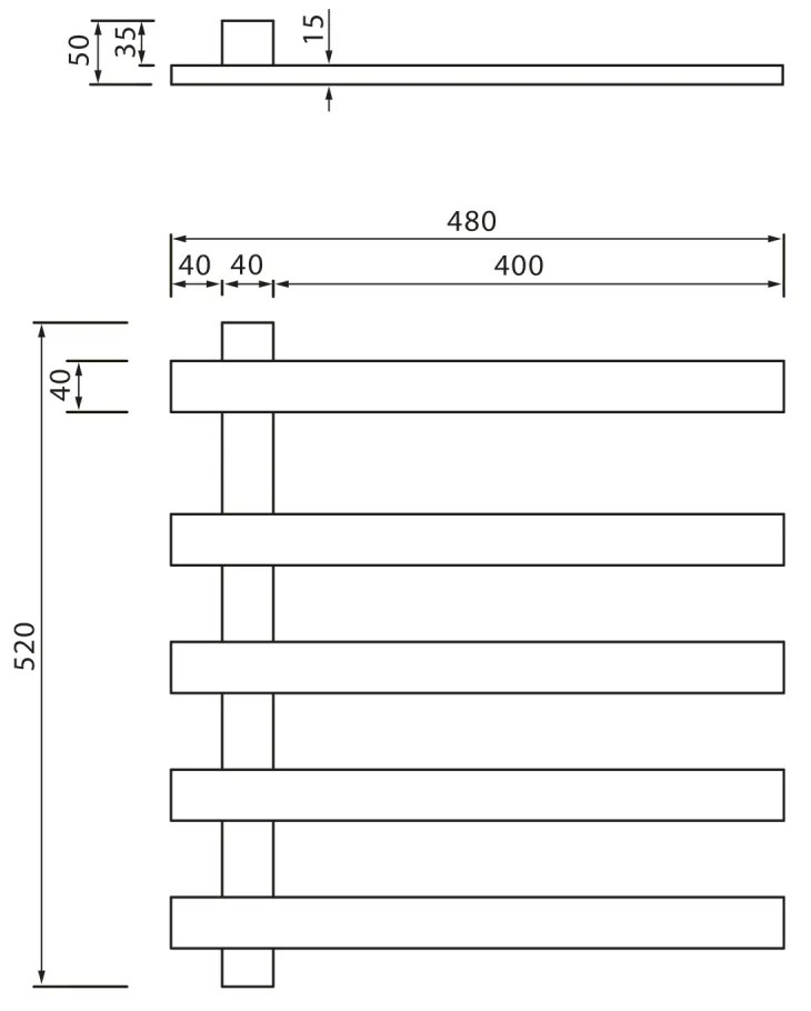 Sapho ELCOR elektrický sušák ručníků 480x520x50 mm, 63 W, bílá mat EB520