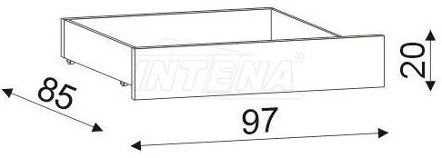 Úložný prostor 1/2, masiv buk, 20 cm