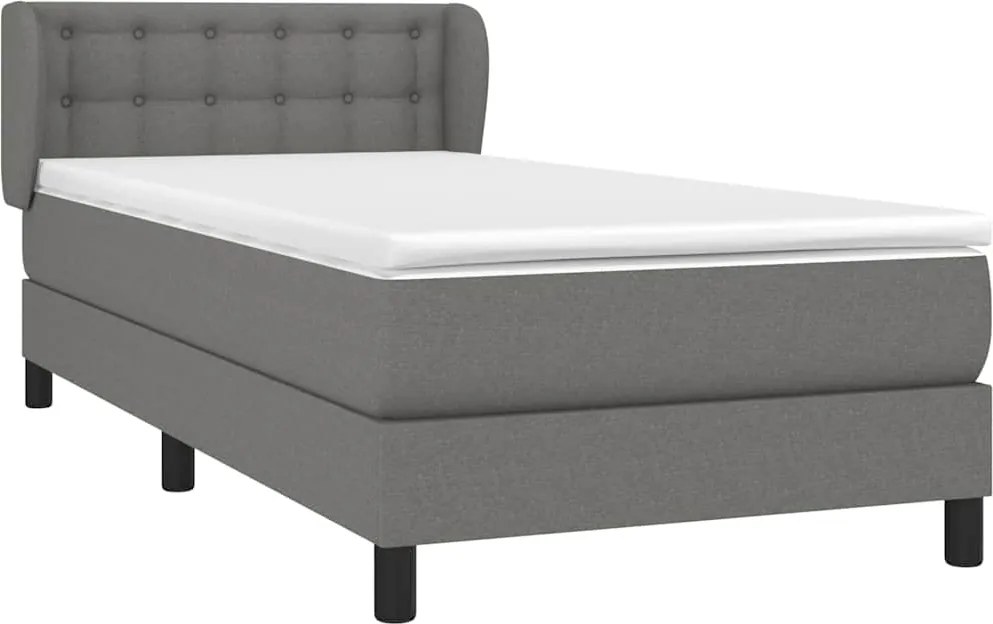Box spring postel s matrací tmavě šedá 90x190 cm textil 3126526