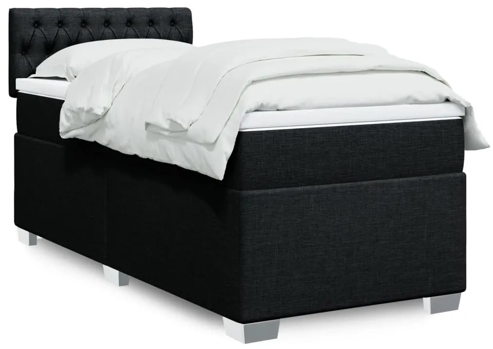 Box spring postel s matrací černá 90x190 cm textil 3285752