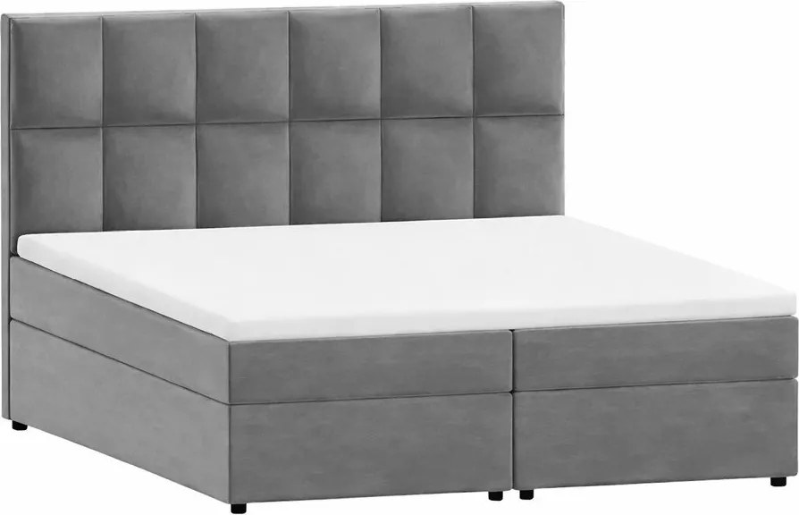 Šedá boxspring postel s úložným prostorem 140x200 cm Flip – Ropez