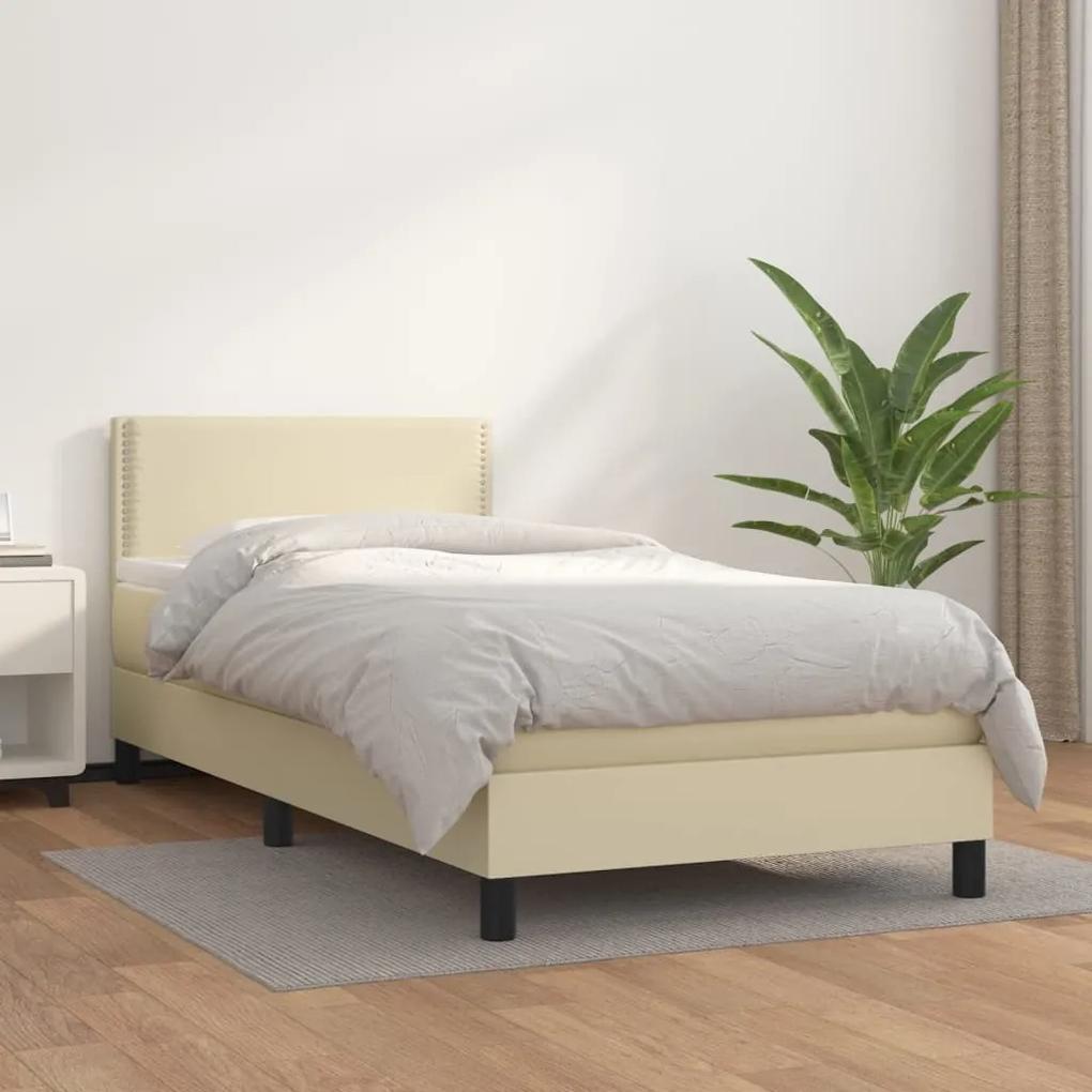 vidaXL Box spring postel s matrací 90x200 cm umělá kůže [3141045] Barva: Černá