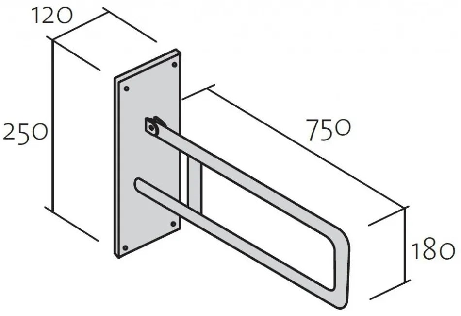 Cersanit Etiuda, pohyblivé madlo na zeď, 75cm, chromová, K97-035