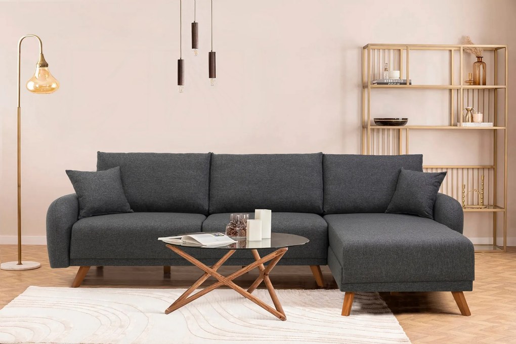 Hanah Home Rohová pohovka HERA antracitová 297 cm