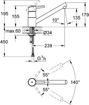 Grohe - Páková dřezová baterie, chrom