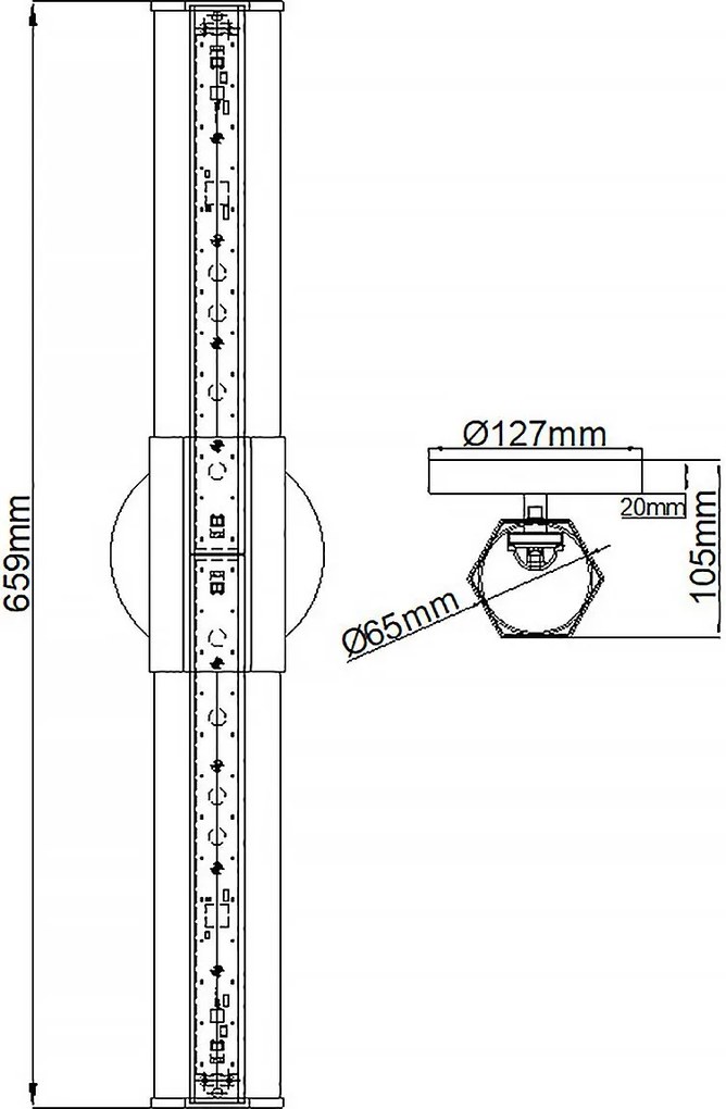 Koupelnové světlo Elstead Facet IP44 černá 66 cm LED 24W 2160 lm