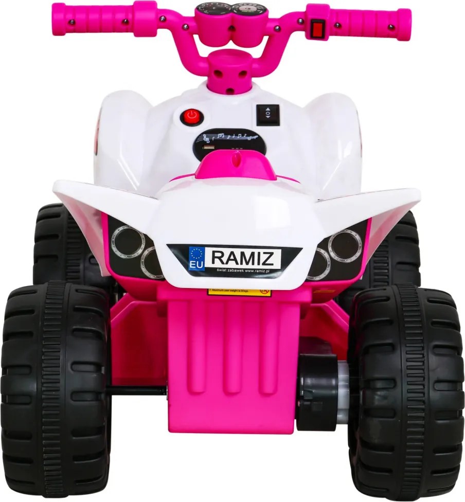 Ramiz Dětská elektrická čtyřkolka na baterie růžová + motor 25W