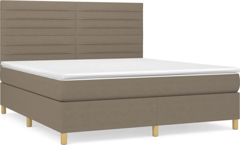 Box spring postel s matrací taupe 180x200 cm textil 3142437