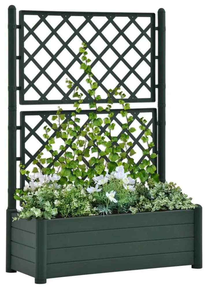 Zahradní truhlík s treláží 100x43x142 cm PP Dekorhome