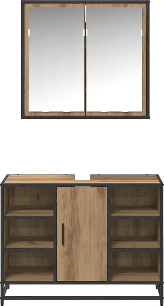 Sada koupelnového nábytku 2 ks Artisanový dub 80 x 33 x 60 cm 3402460