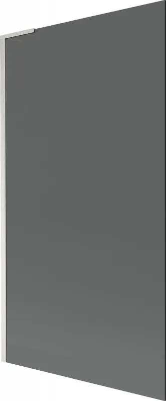 Mexen Next L, 1-křídlová vanová zástěna 100 x 150 cm, 6mm šedé sklo, 6mm čiré sklo, profil broušená ocel, 895-100-000-03-40-97