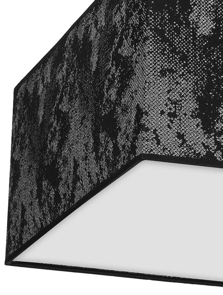 Stropní svítidlo Satino Square, 1x černé/stříbrné textilní stínítko, (bílé plexisklo), (50 cm)