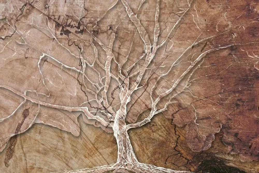 Obraz koruna stromu s abstraktním nádechem - 90x60 cm
