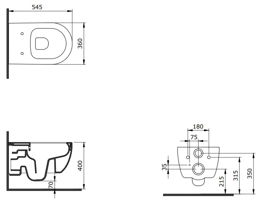 BOCCHI V-Tondo - WC závěsné 545x360 mm, Rimless + slim sedátko, Soft Close - SET, bílá lesklá