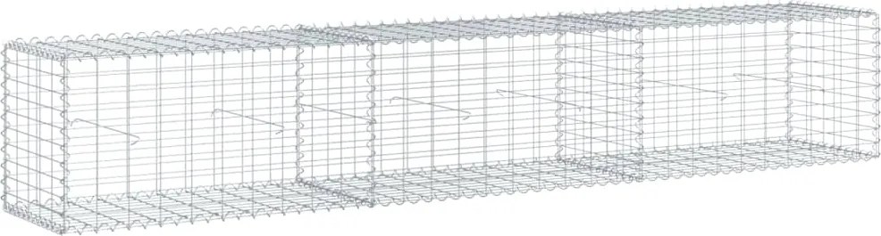 Gabionový koš s víkem 300 x 50 x 50 cm pozinkované železo 3295134