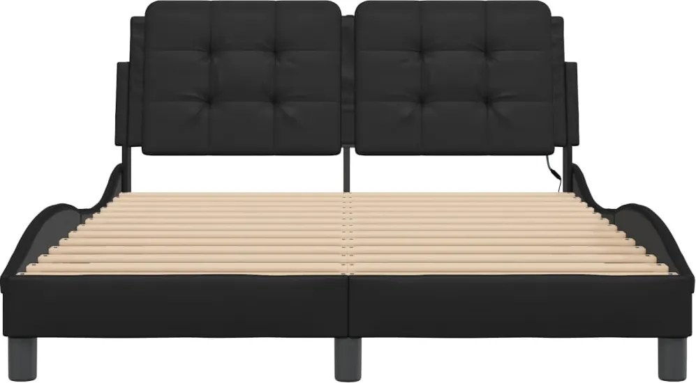 Rám postele s LED bez matrace Zadar černý 140 x 200 cm 3214110