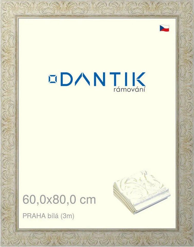 DANTIK rámeček 60x80 | PRAHA Bílá (Plexi Čiré)