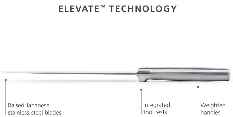 Sada nožů se stojanem 5 ks z nerezové oceli Elevate Bamboo – Joseph Joseph