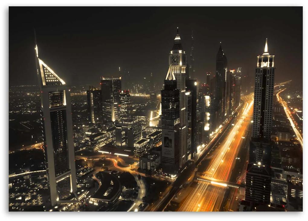 Gario Obraz na plátně Panorama Dubaje v noci Rozměry: 60 x 40 cm