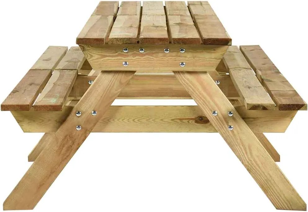 Piknikový stůl a lavice 220x122x72 cm impregnované borové dřevo 318399