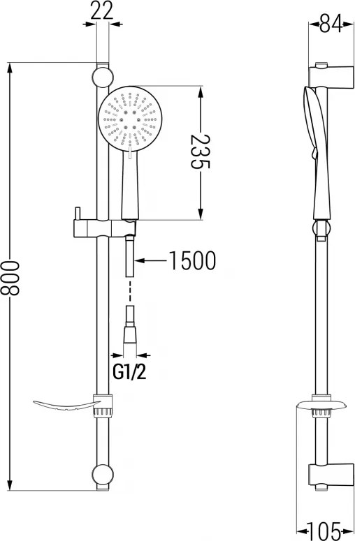 Mexen sprchový set DF67, chrom/bílá, 785674582-00