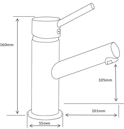 Mexen ERI - umyvadlová baterie, Černá,74200-70