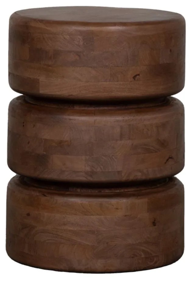 LABEL51 Odkládací stolek MILLY ø35 cm tmavě hnědý