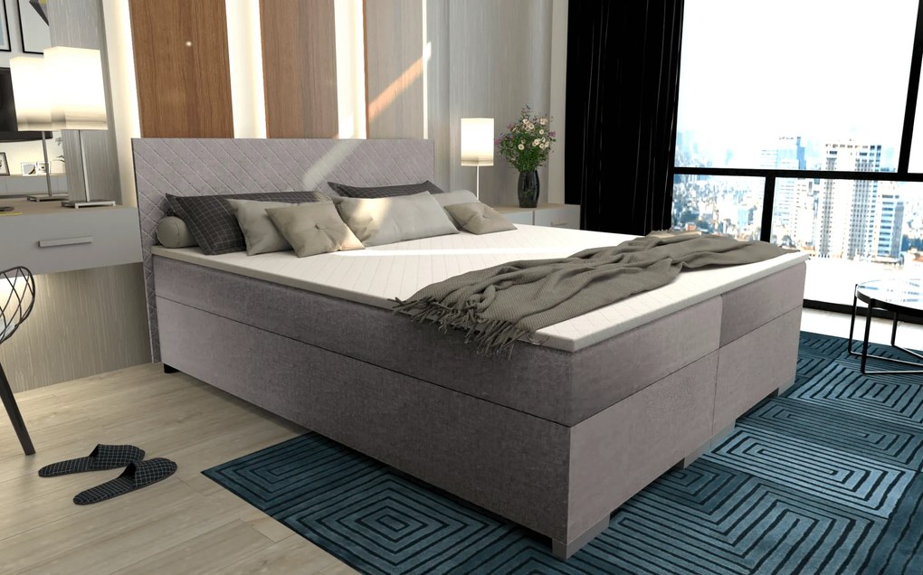 Boxspringová postel, šedohnědá Taupe, 160x200, ADARA