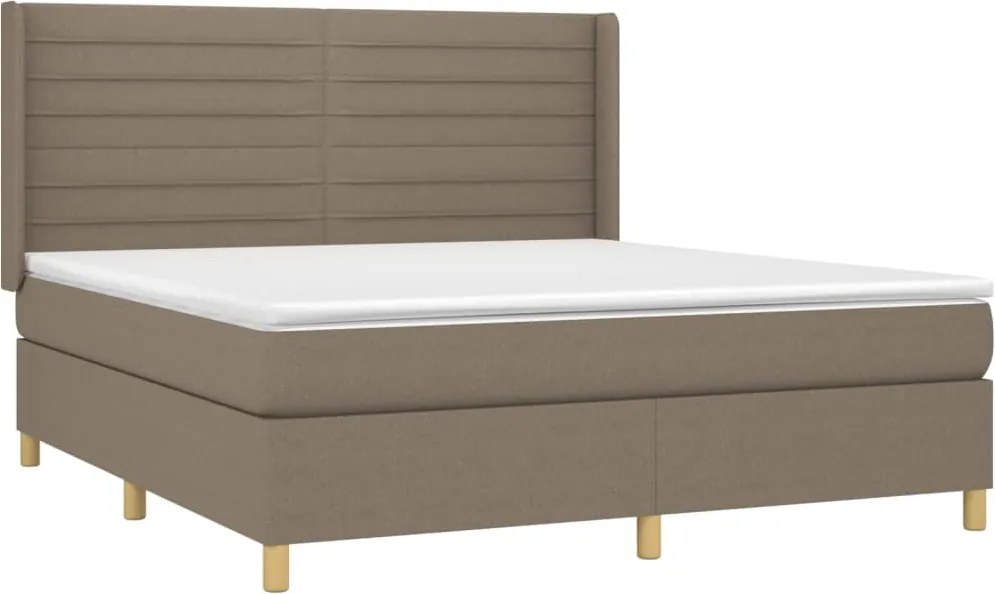 Box spring postel s matrací a LED taupe 180x200 cm textil 3138977