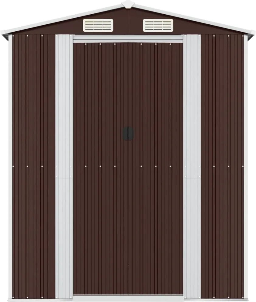 Zahradní kůlna tmavě hnědá 192 x 689 x 223 cm pozinkovaná ocel 3147466