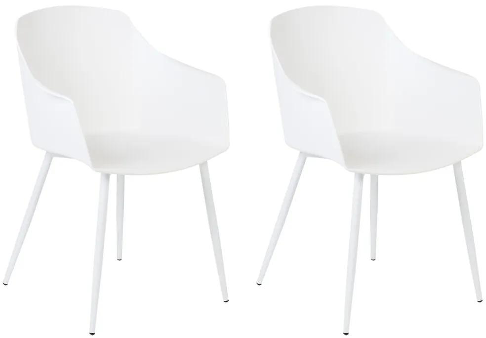 Sada 2 jídelních židlí bílé FONDA Beliani