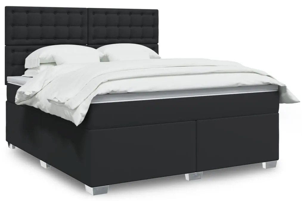 Box spring postel s matrací černá 180x200 cm umělá kůže 3293032
