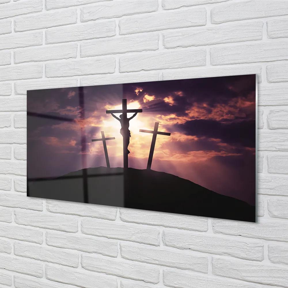 akrylový obraz Jesus cross 140x70 cm