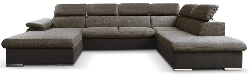 Sedací souprava COOL II | 191x343x220 cm | rozkládací + 2x úlož. prostor | LEVÁ | tmavě hnědá 04/07