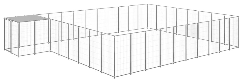 vidaXL Marketos Psí kotec stříbrný 25,41 m² ocel