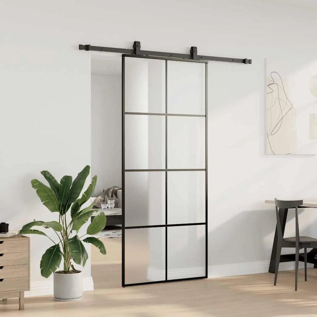 Posuvné dveře se sadou kování černé 90x205 cm ESG Glass 3375805