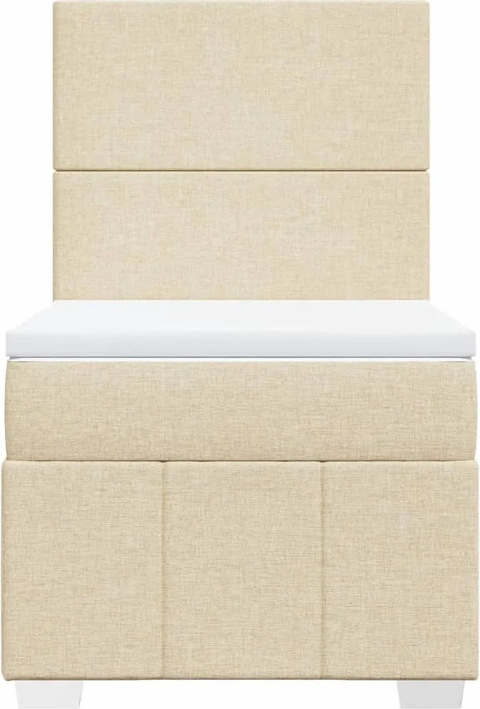 Box spring postel s matrací krémová 100 x 200 cm textil 3293877
