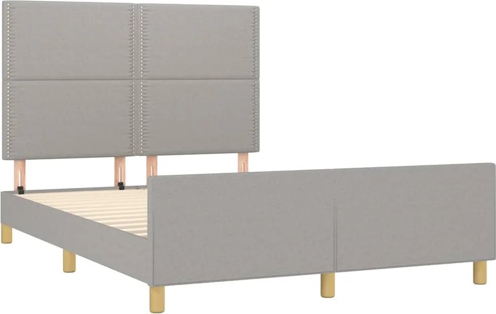 Rám postele bez matrace světle šedý 140 x 200 cm textil 3124976