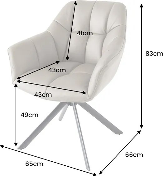 Designová otočná židle Vallerina taupe kůže
