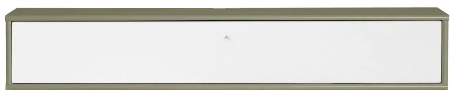 Bílý/khaki TV stolek 133x22x32,5 cm Mistral – Hammel Furniture