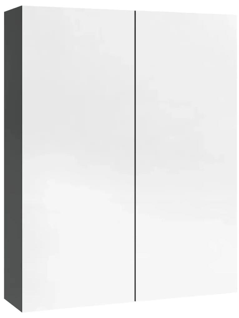 vidaXL Koupelnová skříňka se zrcadlem 60 x 15 x 75 cm MDF zářivě šedá