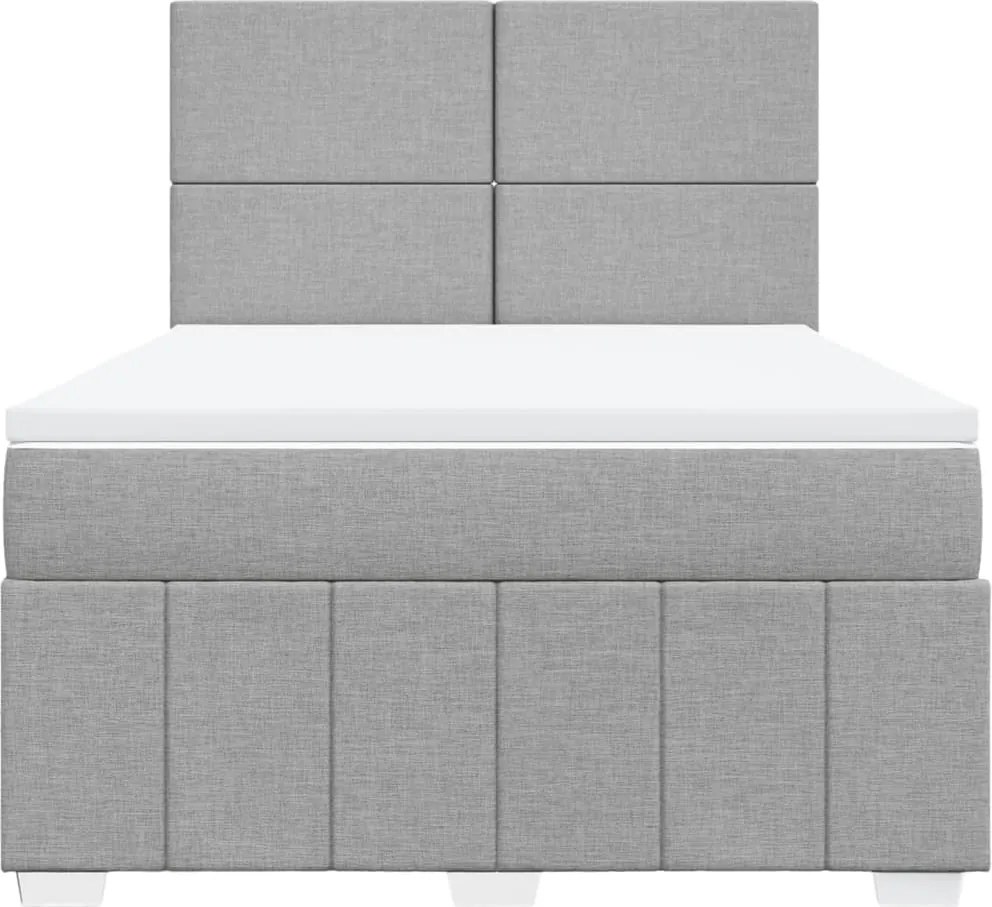 Box spring postel s matrací světle šedá 160 x 200 cm textil 3294012