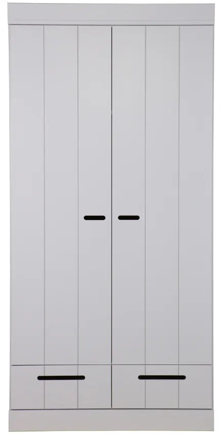 OnaDnes -20% Hoorns Cementově šedá dřevěná šatní skříň Ernie 195 x 94 cm