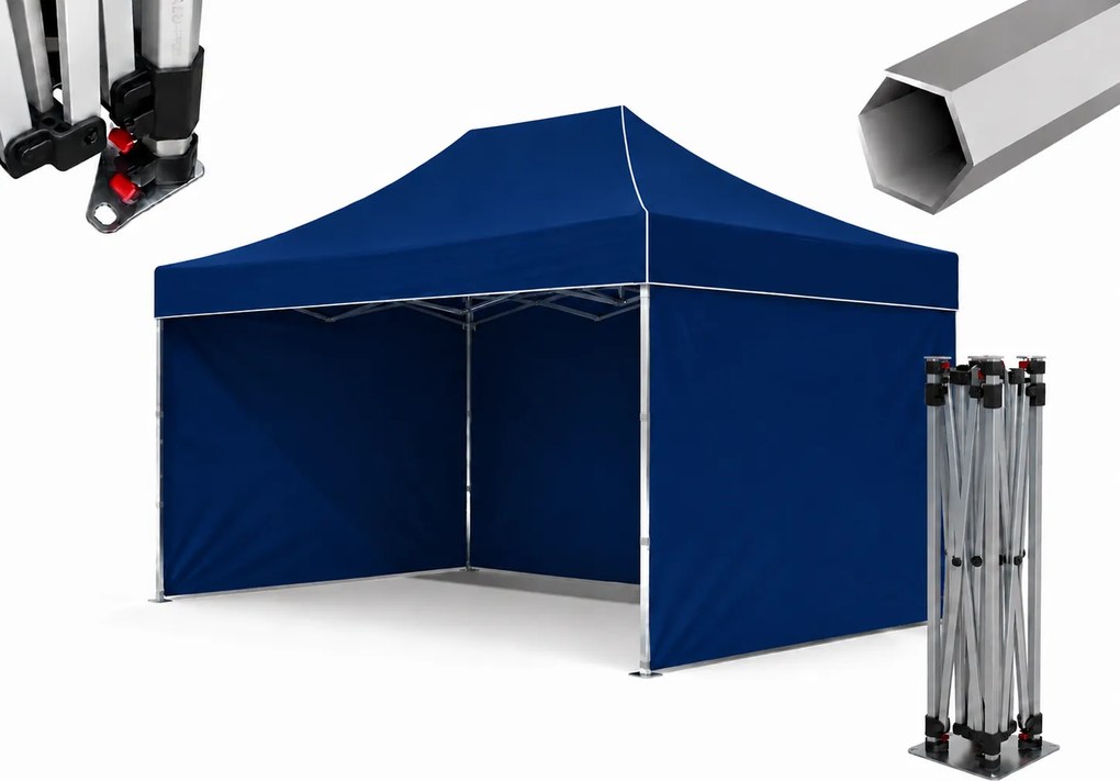 TRENDIE Hliníkový nůžkový stan 3x4,5m modrý