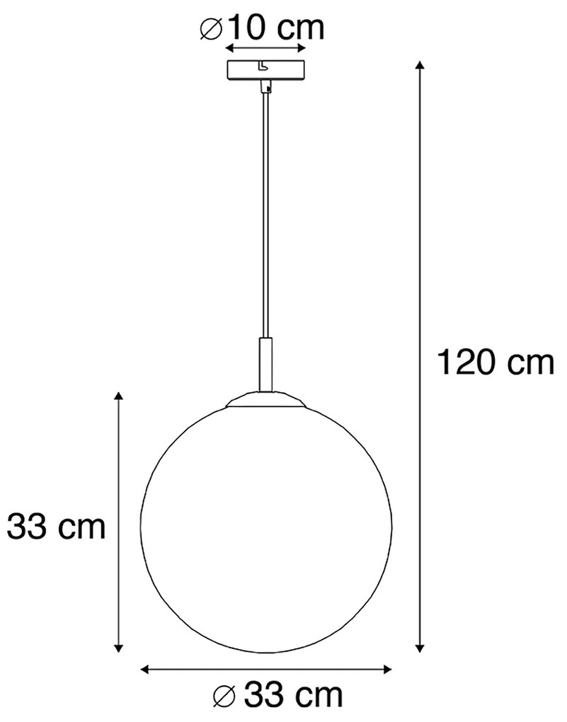 Chytré závěsné svítidlo mosazné s oceánově modrým sklem 33 cm vč. WiFi ST64 - Pallon