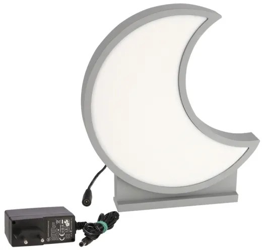 LED Dětská stolní lampa MOON LED/12W/230V šedá