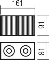 Redo group Redo Delphi, černé stropní svítidlo, 2x7W GU10, 8,1x8,1cm, výška 9,1cm