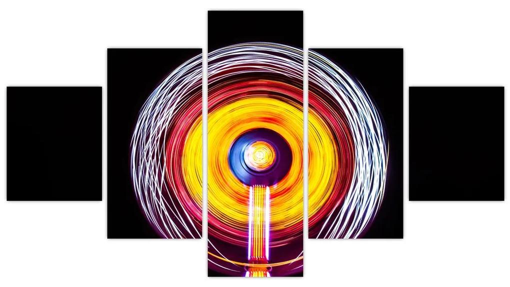 Obraz světel v kruhu (125x70 cm)
