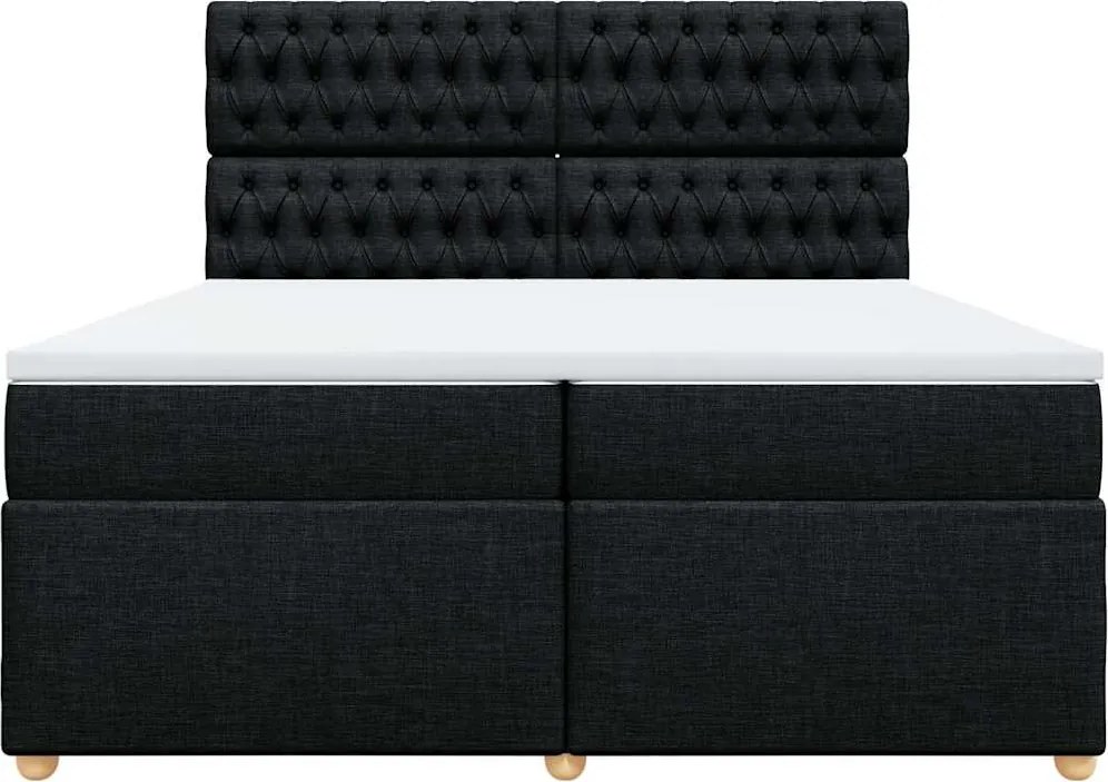 Box spring postel s matrací černá 200x200 cm textil 3293696