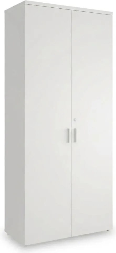 Vysoká skříň SimpleOffice 80 x 40 x 180 cm, bílá